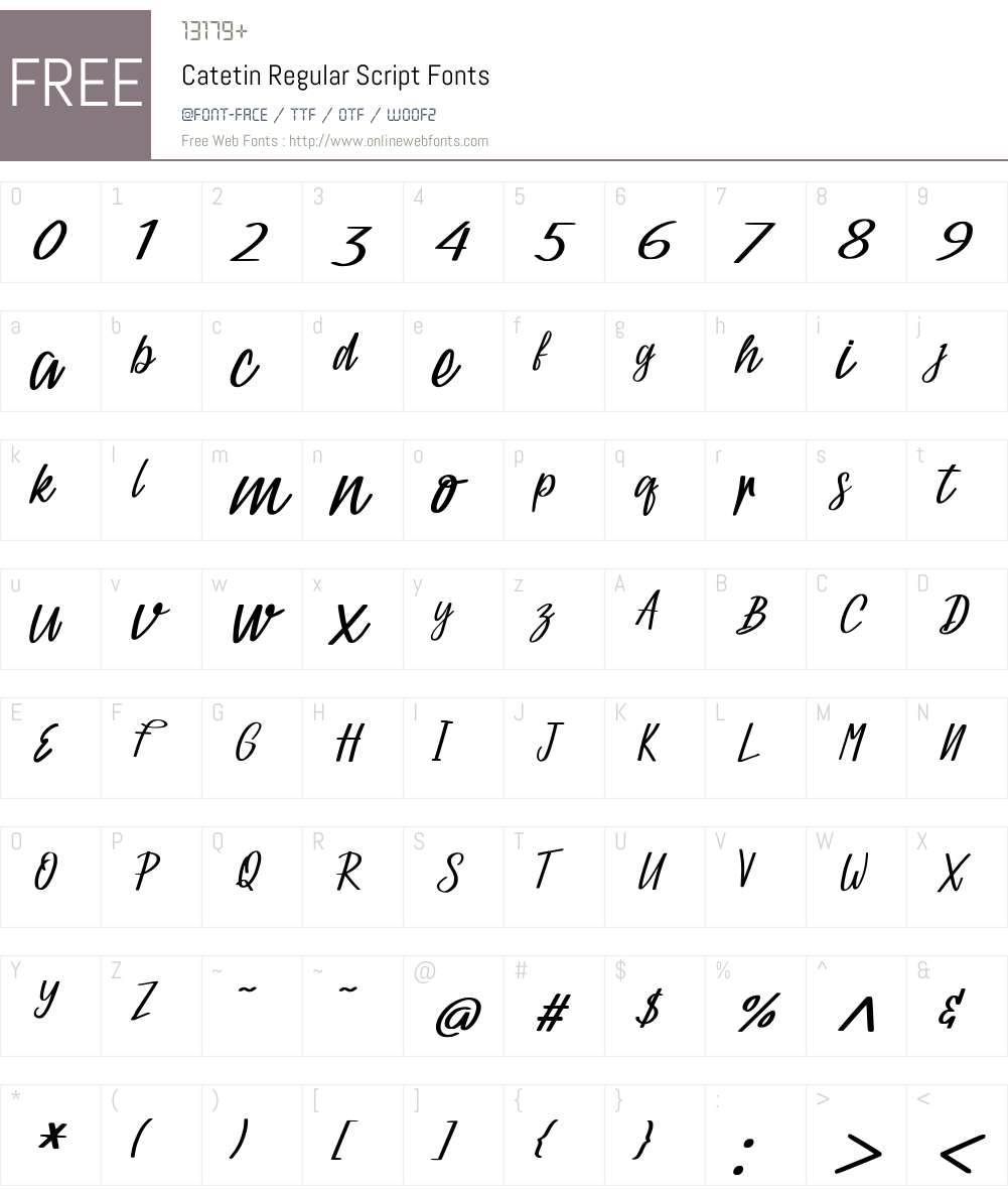 Catetin Regular Script 1.000 Fonts Free Download - OnlineWebFonts.COM