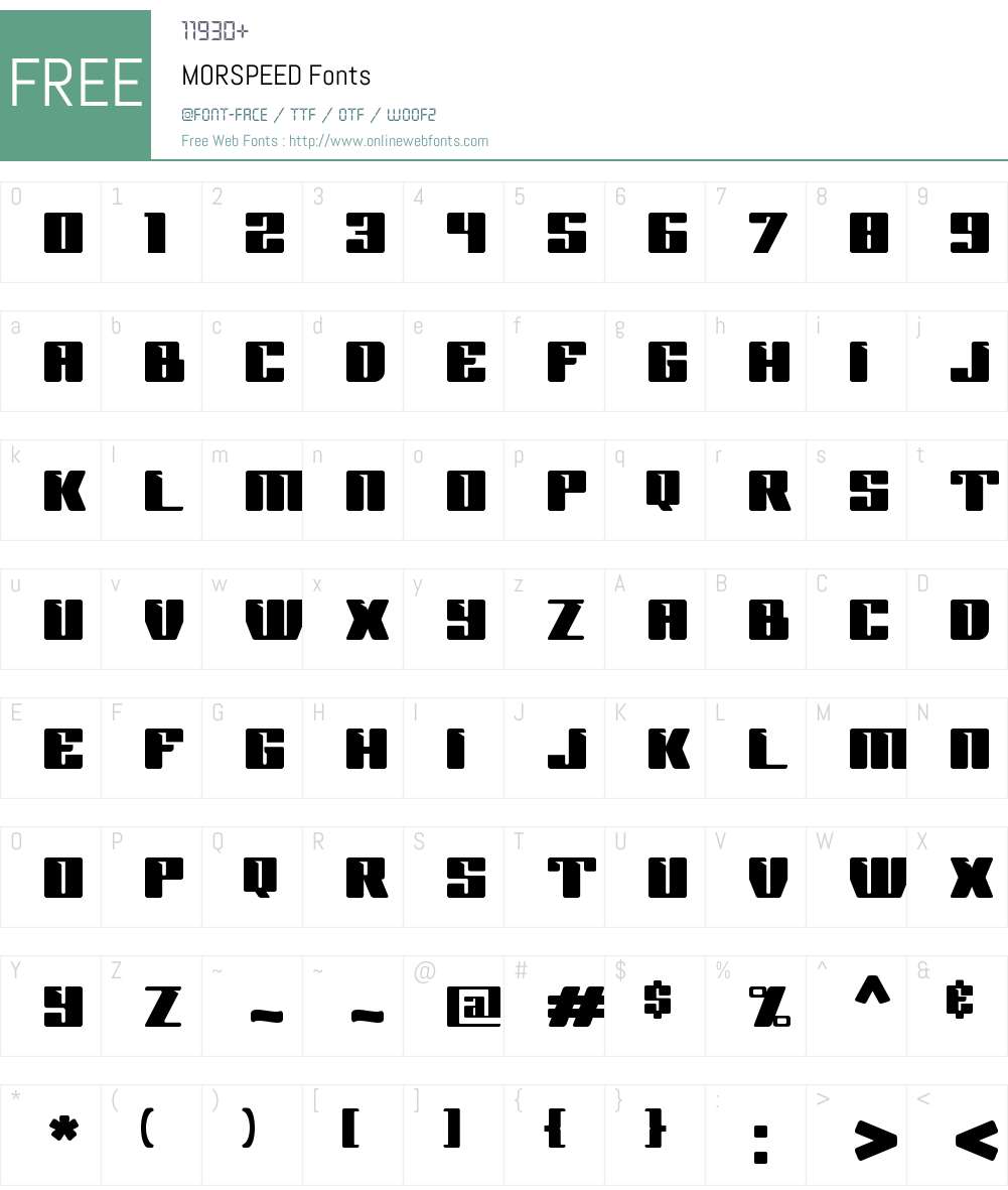 MORSPEED 1.00;July 17, 2022;FontCreator 12.0.0.2525 64-bit Fonts Free Download - OnlineWebFonts.COM