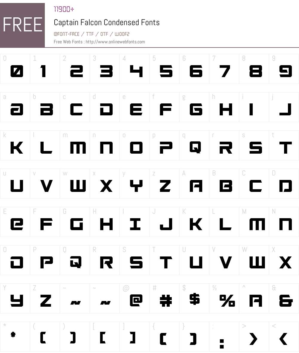 Captain Falcon Condensed 1.0; 2023 Fonts Free Download - OnlineWebFonts.COM