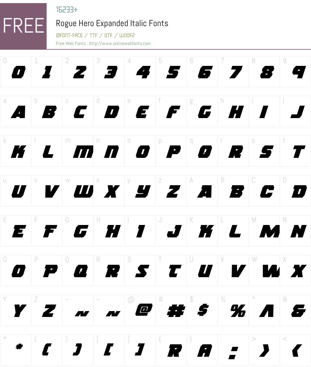 Rogue Hero Expanded Italic 2.2; 2019 Fonts Free Download ...