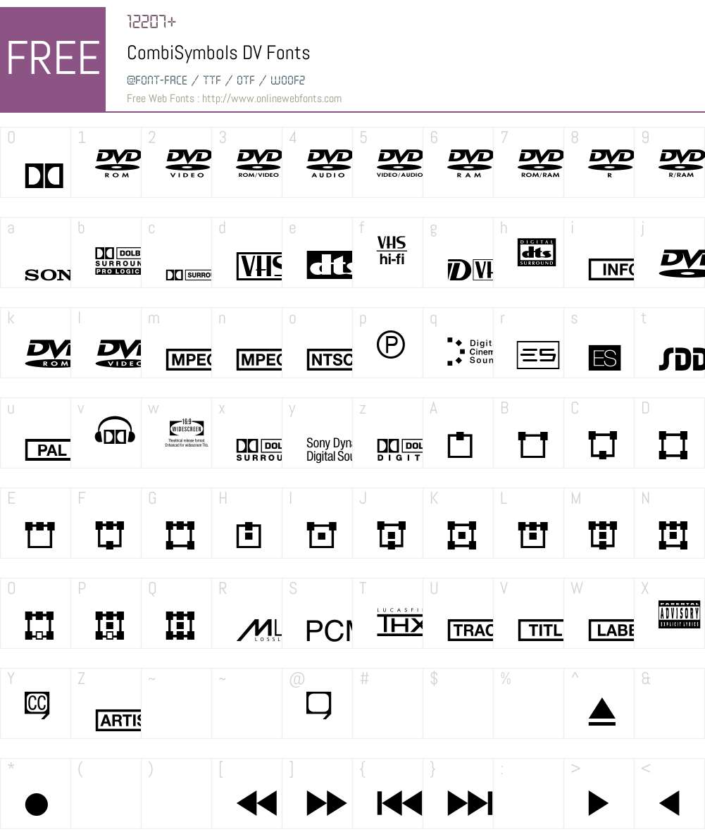 CombiSymbols DV 1.02 Fonts Free Download - OnlineWebFonts.COM