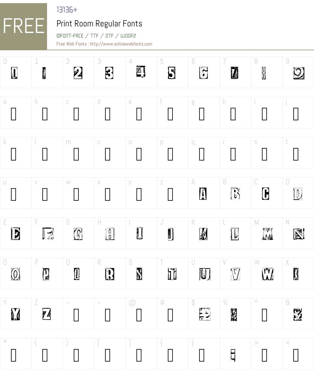 Print Room Regular 001.001 Fonts Free Download - OnlineWebFonts.COM