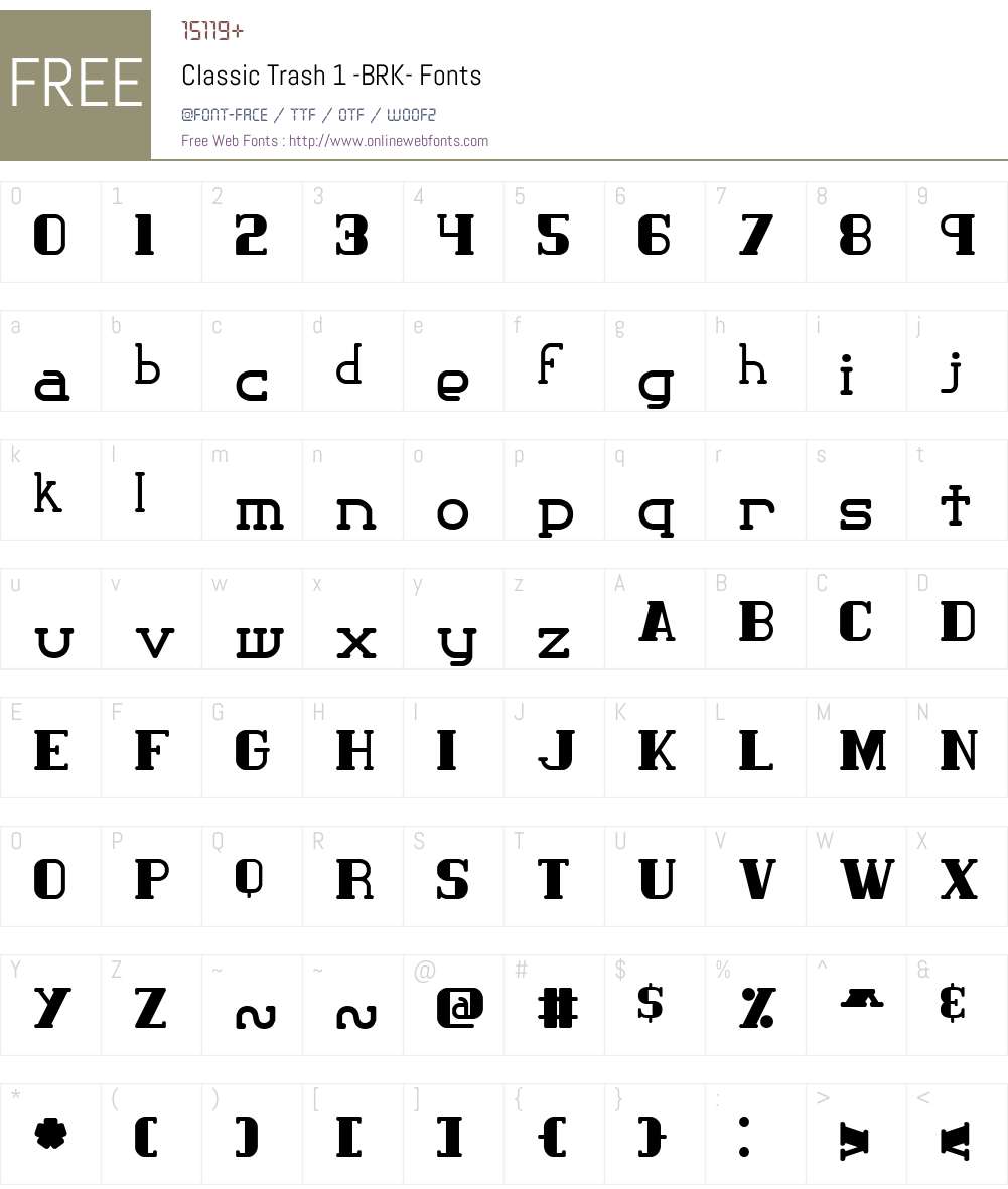 Classic Trash 1 -BRK- 2.32 Fonts Free Download - OnlineWebFonts.COM