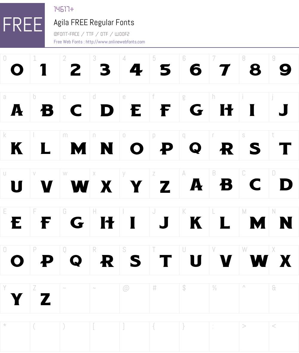 Agila FREE 1.000 Fonts Free Download - OnlineWebFonts.COM