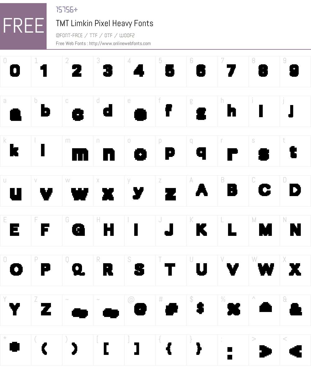 TMT Limkin Pixel Semi Bold 1.000;Glyphs 3.1.2 (3151) Fonts Free ...