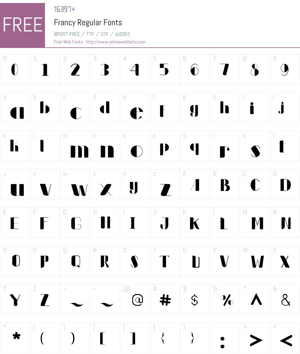 Francy Regular 1.000 Fonts Free Download - OnlineWebFonts.COM