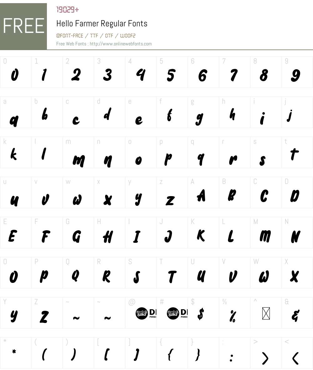 Hello Farmer Regular 1.00;October 1, 2020;FontCreator 13.0.0.2681 64 ...