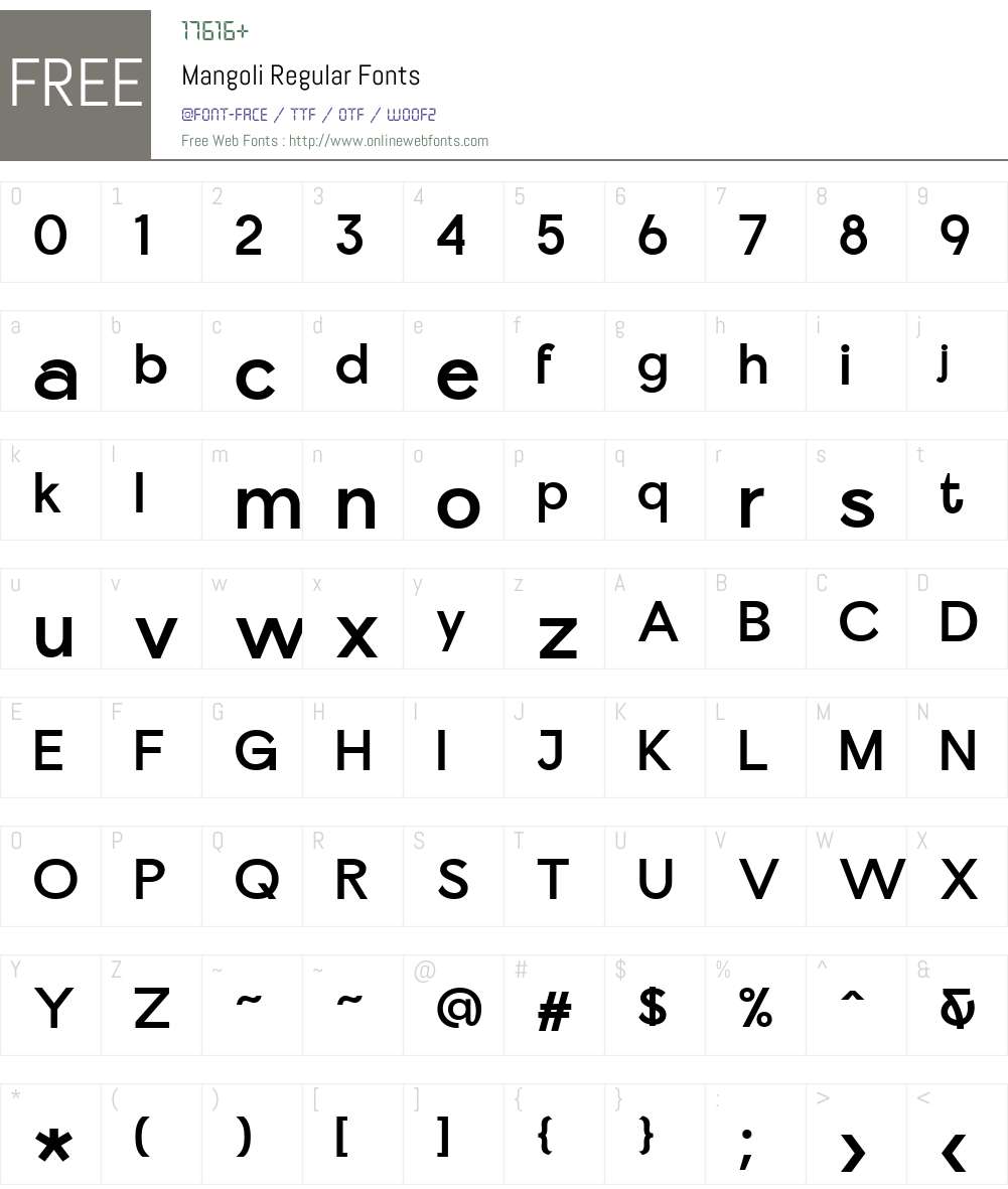 Mangoli 1.000 Fonts Free Download - OnlineWebFonts.COM