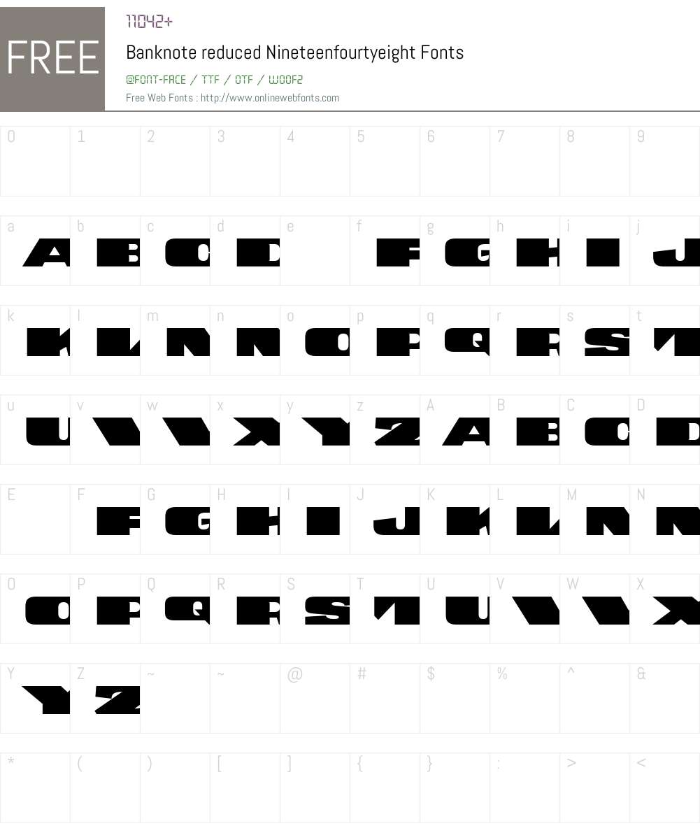 Banknote reduced 1.004 Fonts Free Download - OnlineWebFonts.COM