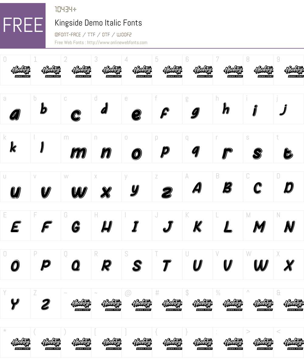 Kingside Demo Italic 1.003;Fontself Maker 3.5.4 Fonts Free Download ...