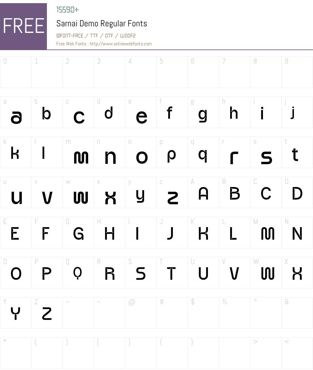 Sarnai Demo 1.000 Fonts Free Download - OnlineWebFonts.COM