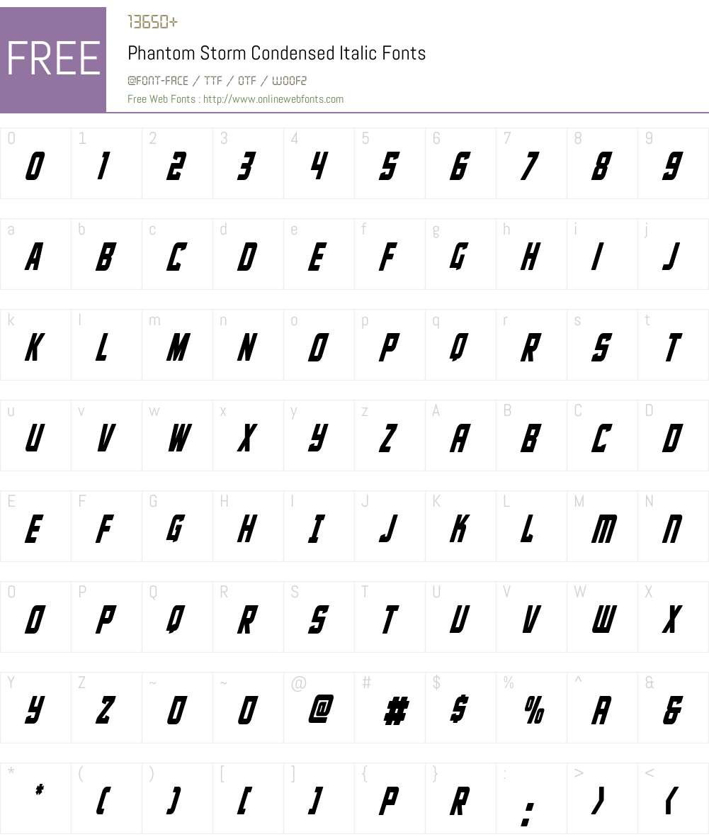 Phantom Storm Condensed Italic 1.0; 2023 Fonts Free Download ...