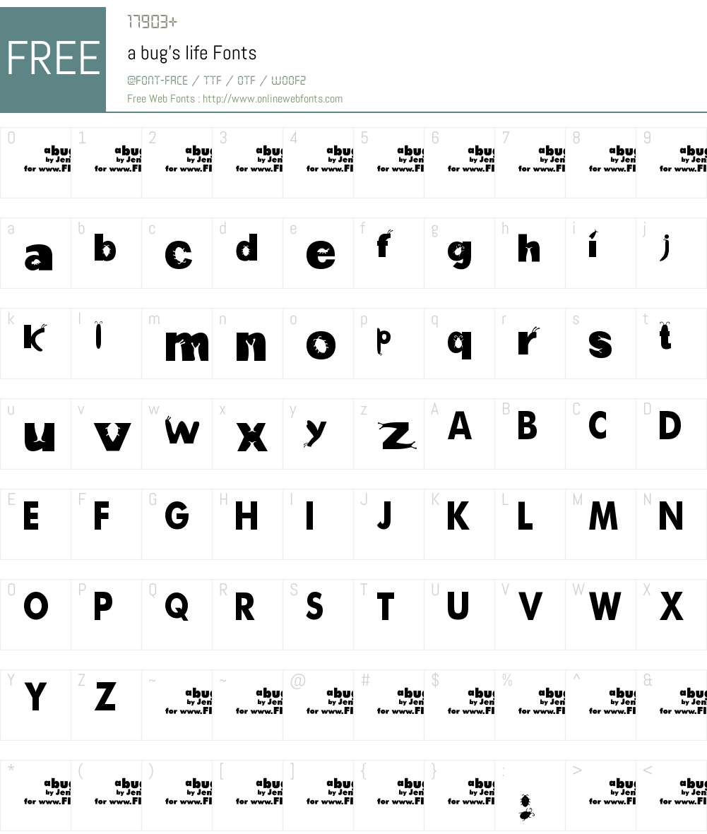 a bug's life Fonts Free Download - OnlineWebFonts.COM