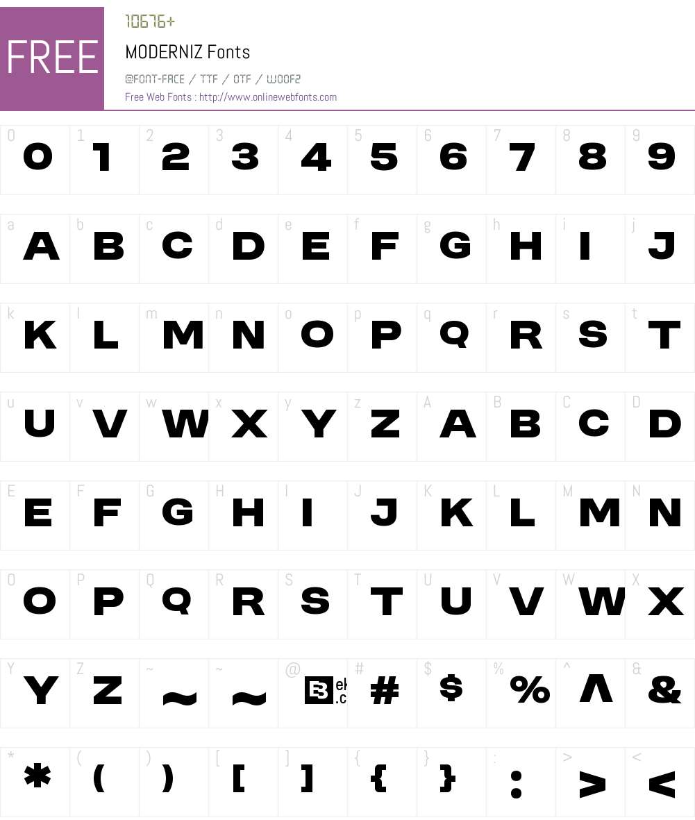 MODERNIZ 1.000 Fonts Free Download - OnlineWebFonts.COM