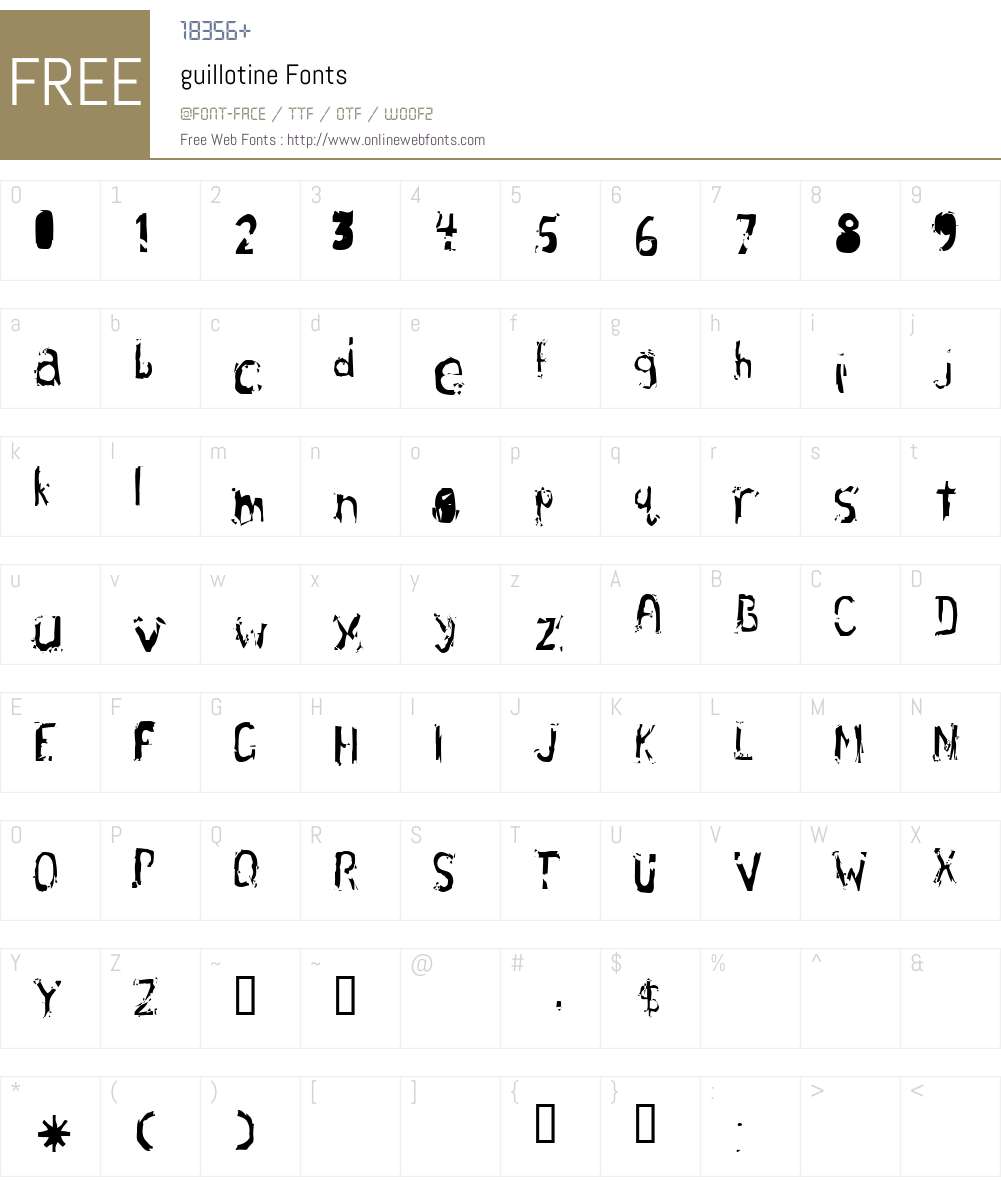 guillotine guillotine - toxic type 98 Fonts Free Download ...