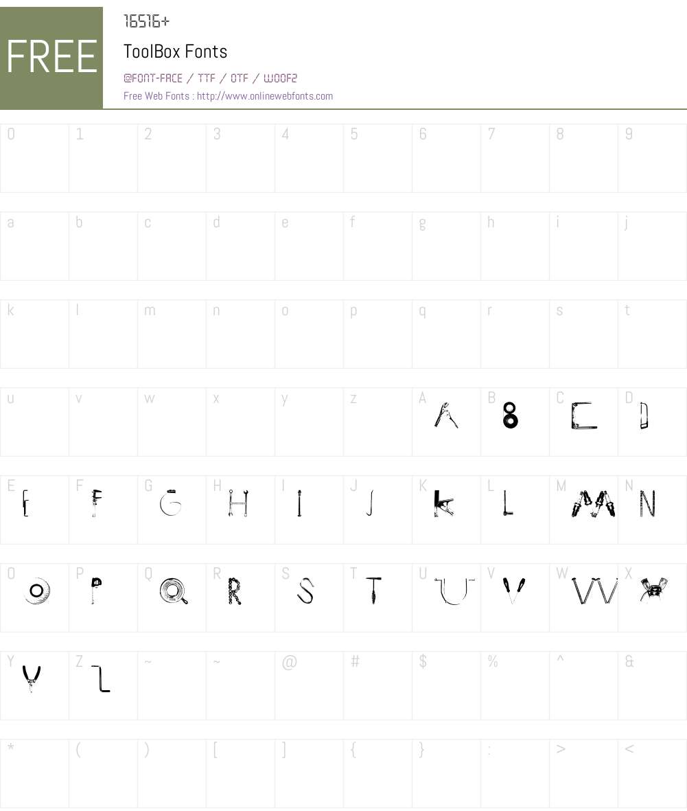 ToolBox 1.000 Fonts Free Download - OnlineWebFonts.COM