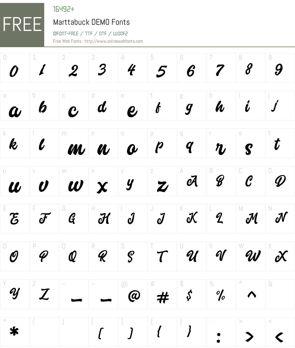 Marttabuck DEMO 1.000 Fonts Free Download - OnlineWebFonts.COM