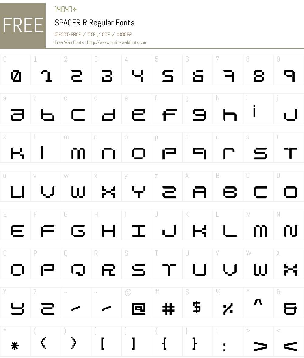 SPACER R 1.000 Fonts Free Download - OnlineWebFonts.COM