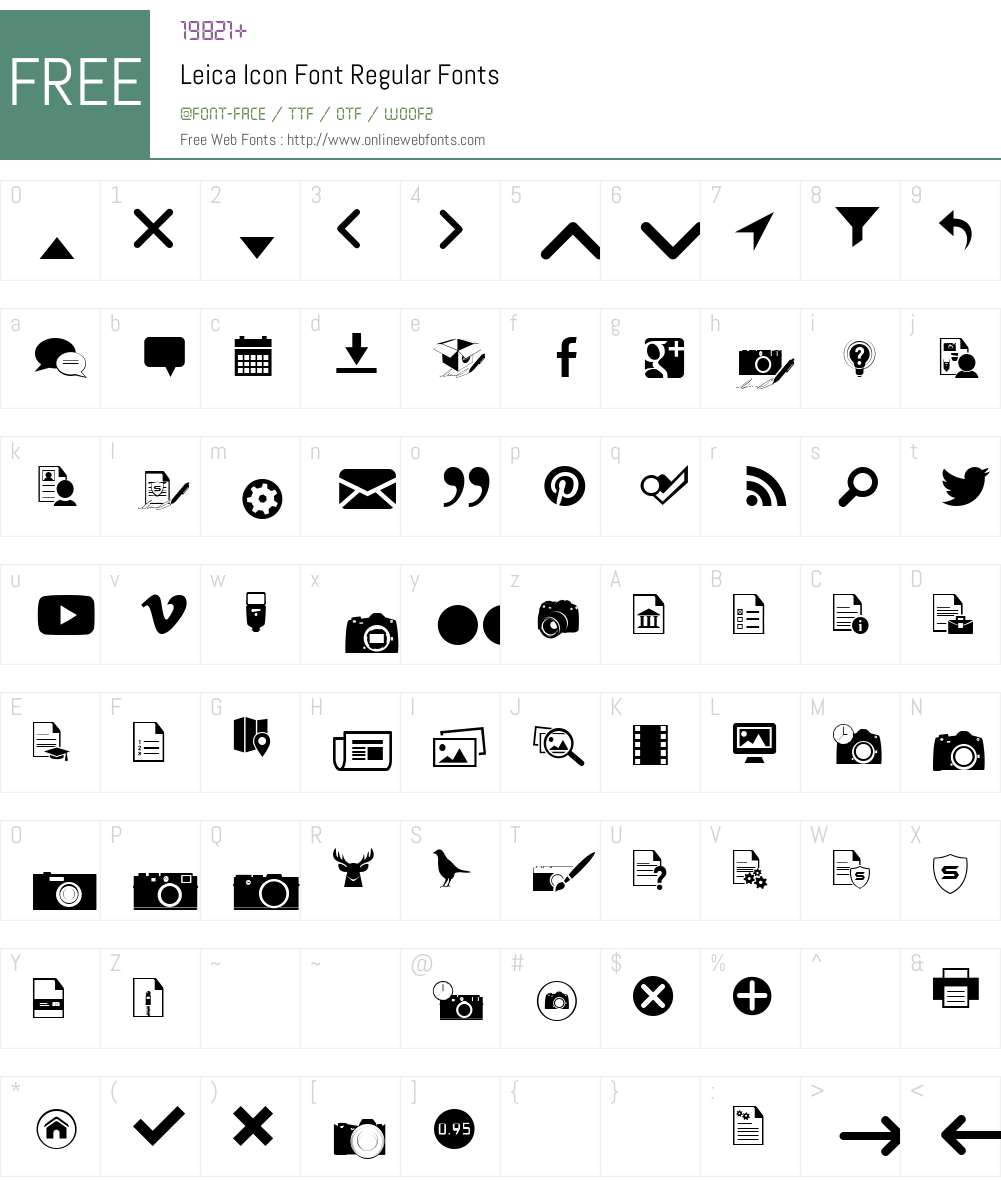 Leica Icon Font Regular 1.000 Fonts Free Download - OnlineWebFonts.COM