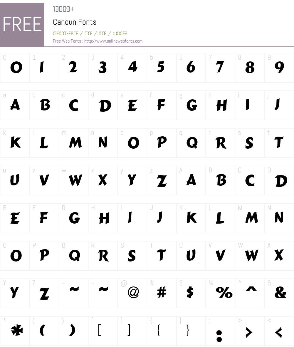 Cancun V1 CancunPlain Fonts Free Download - OnlineWebFonts.COM