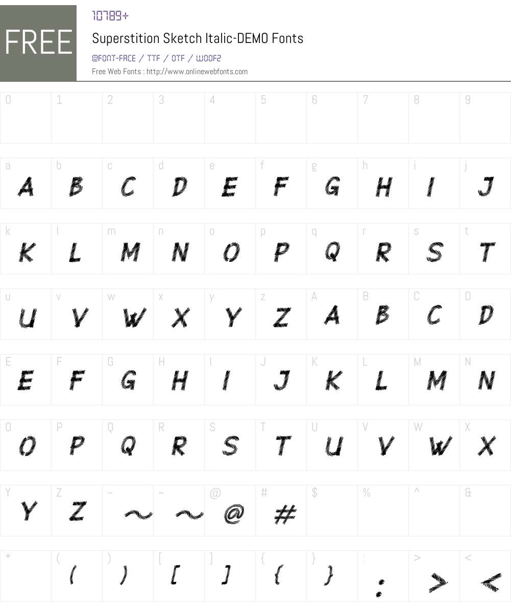 Superstition Sketch Italic-DEMO 1.000 Fonts Free Download ...