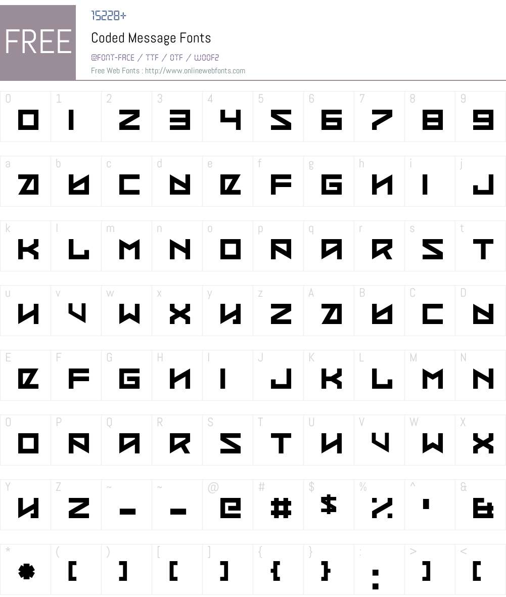 Coded Message 1.00;October 2, 2018;FontCreator 11.5.0.2427 64-bit Fonts ...