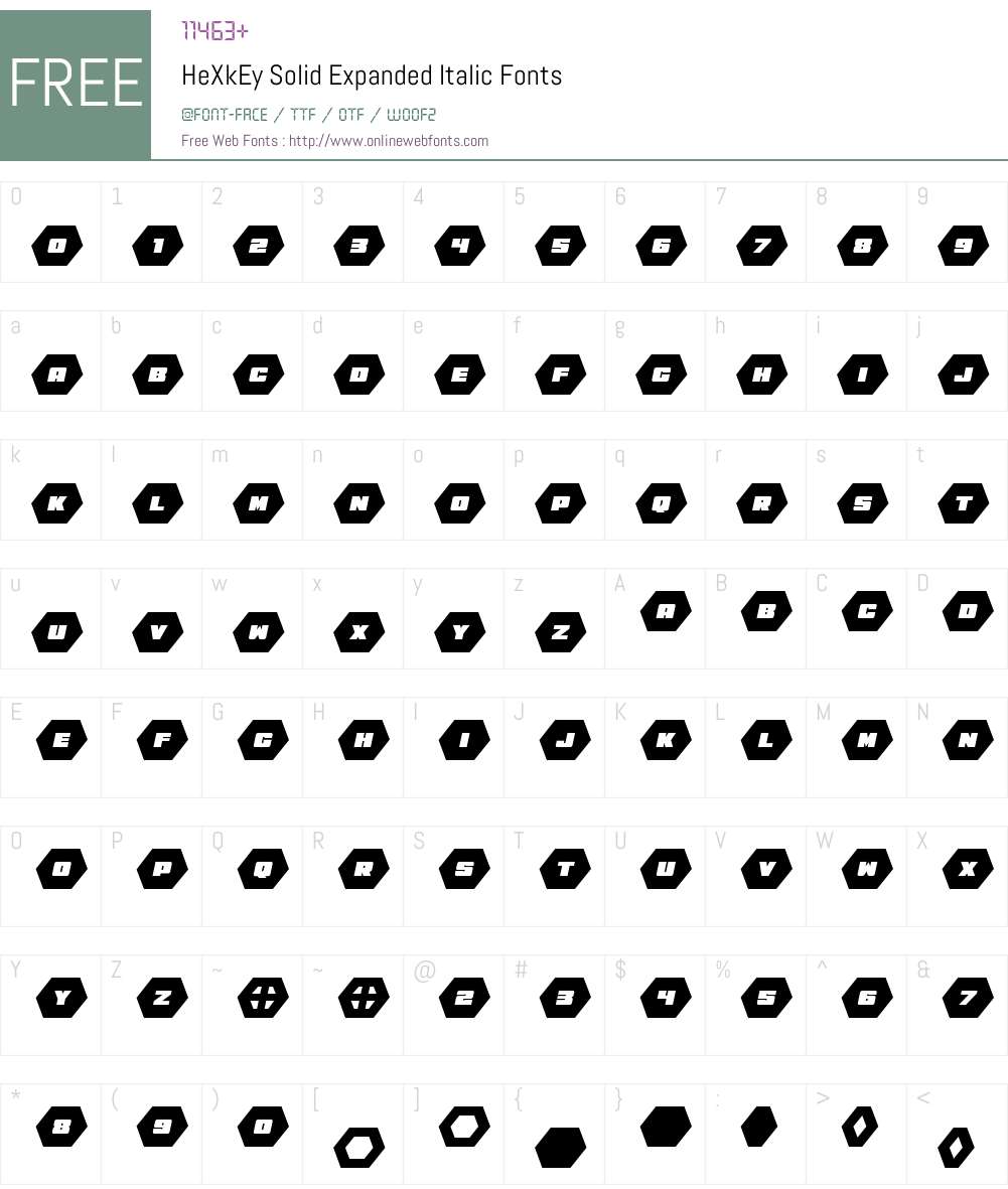 HeXkEy Solid Expanded Italic 1.0; 2020 Fonts Free Download - OnlineWebFonts.COM