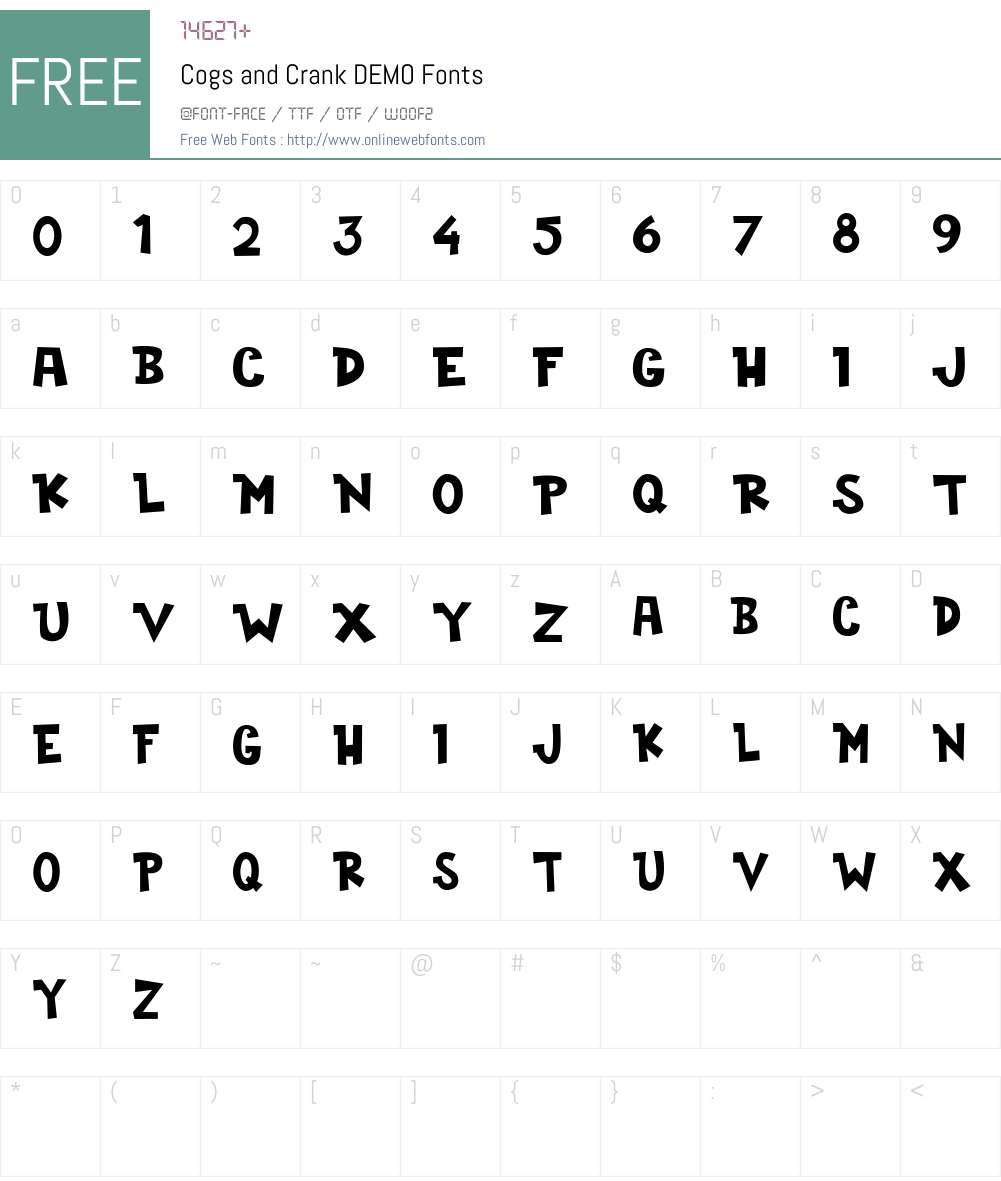 Cogs and Crank DEMO Fonts Free Download - OnlineWebFonts.COM
