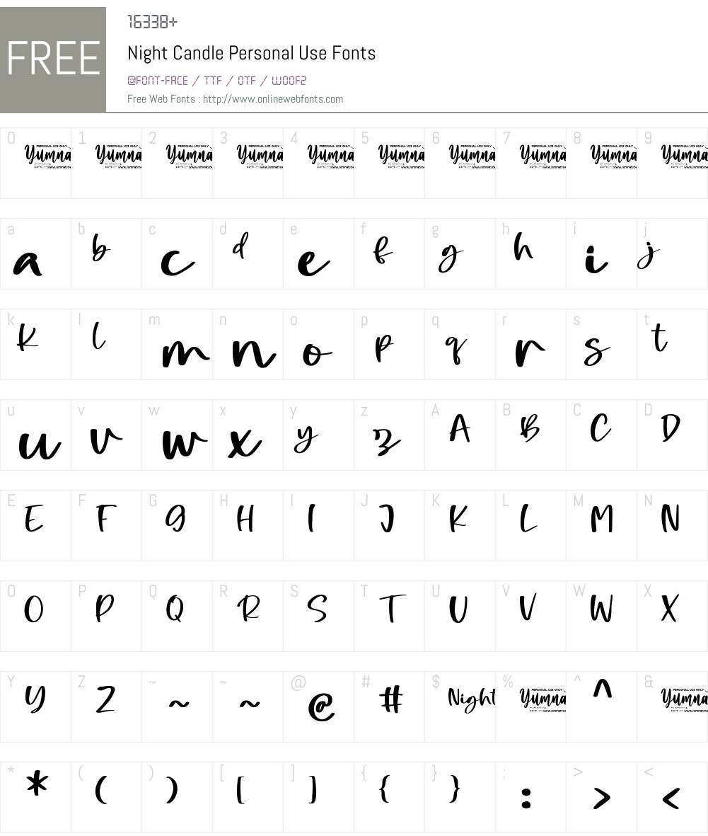Night Candle Personal Use 1.00;November 18, 2020;FontCreator 13.0.0 ...