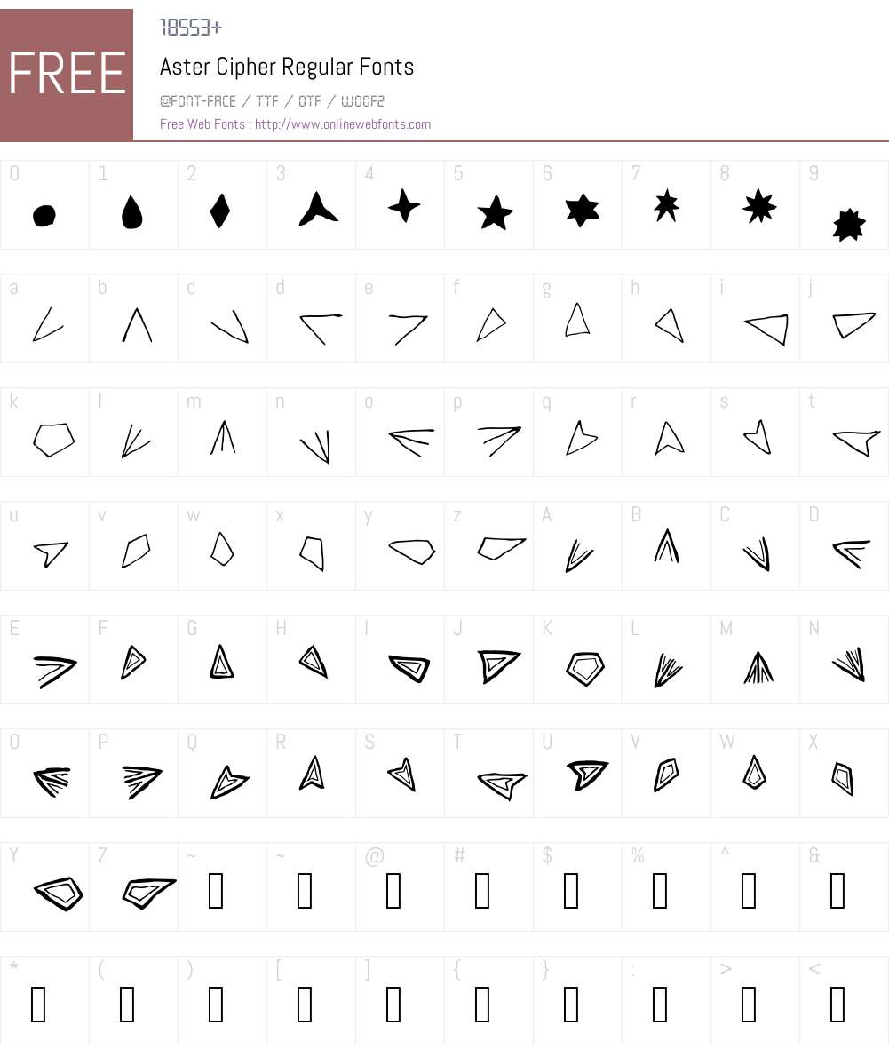 Aster Cipher Regular 001.001 Fonts Free Download - OnlineWebFonts.COM