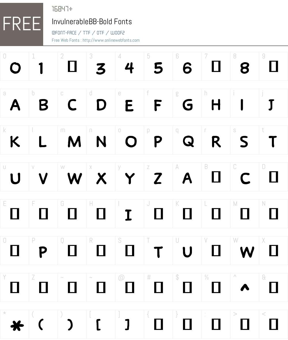 InvulnerableBB-Bold 1.000;com.myfonts.easy.blambot.invulnerable-bb.bold ...