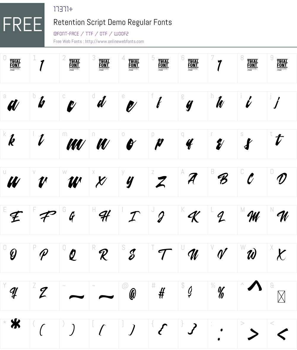 Retention Script Demo 1.001 Fonts Free Download - OnlineWebFonts.COM