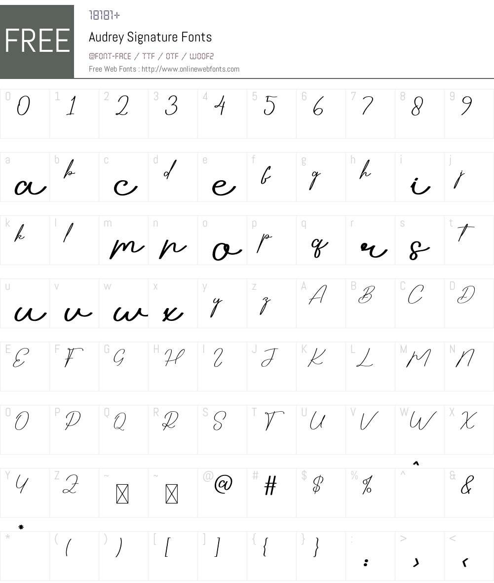 Audrey Signature 1.002;Fontself Maker 3.5.8 Fonts Free Download ...