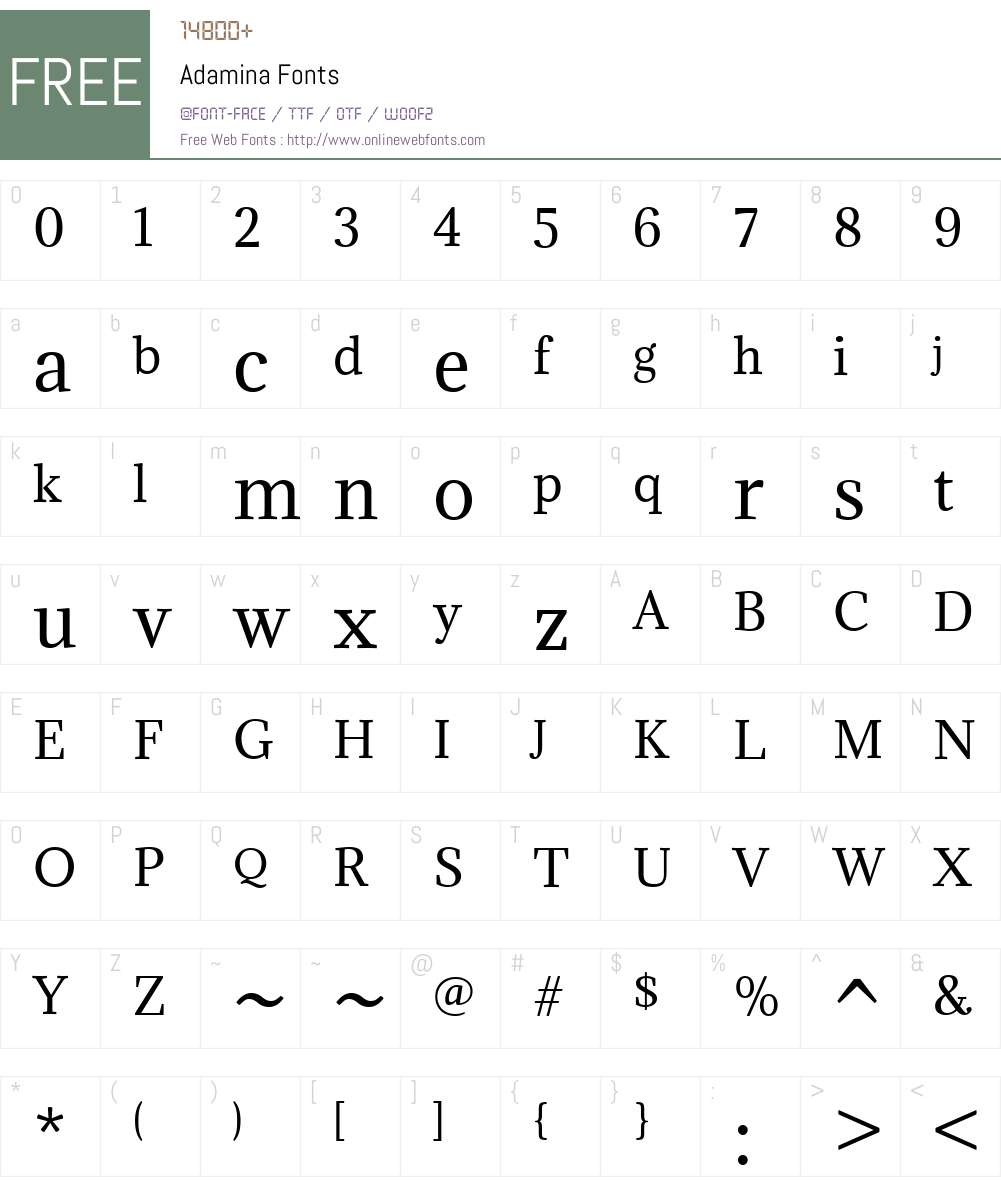 Adamina 1.012 Fonts Free Download - OnlineWebFonts.COM