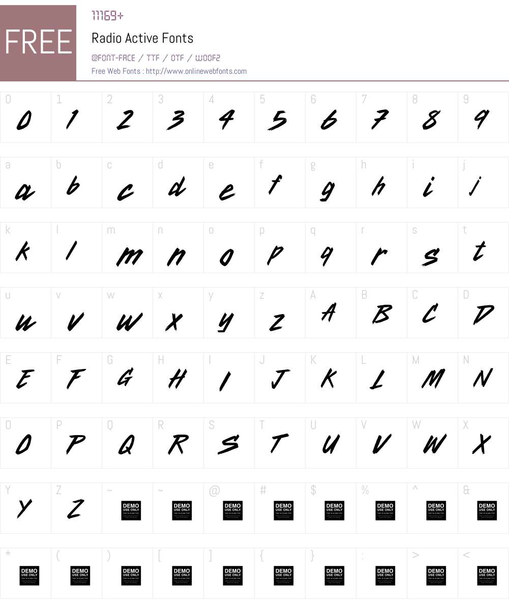 Radio Active - Demo 1.000 Fonts Free Download - OnlineWebFonts.COM