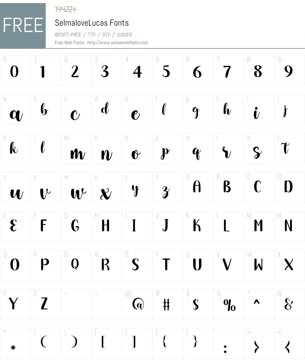 Selma love Lucas 1.000 Fonts Free Download - OnlineWebFonts.COM