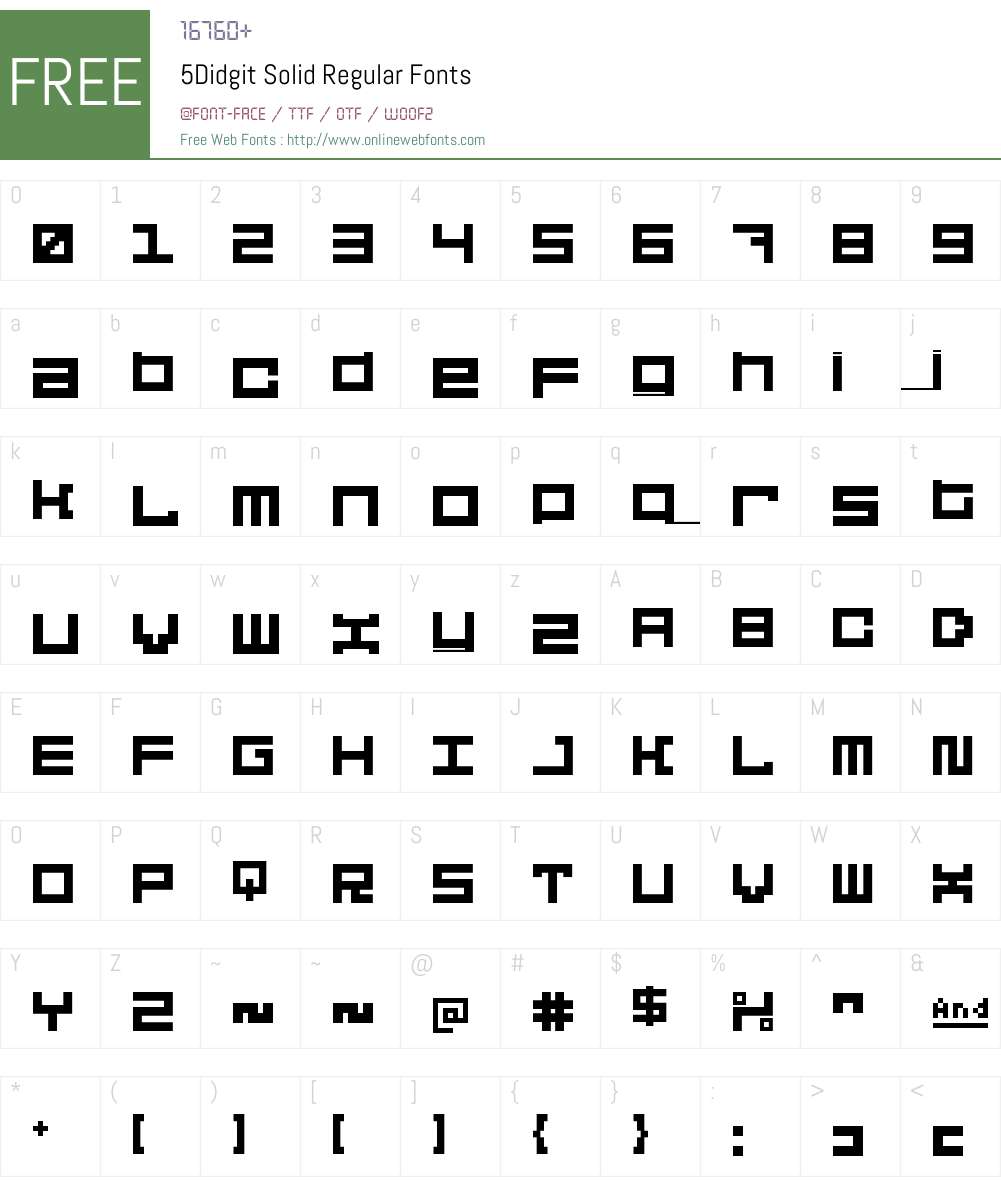 5Didgit Solid Regular 1.0 Fonts Free Download - OnlineWebFonts.COM