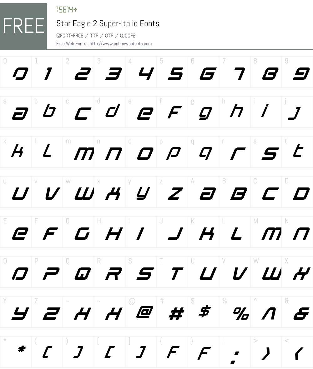 Star Eagle 2 Super-Italic 1.0; 2019 Fonts Free Download - OnlineWebFonts.COM