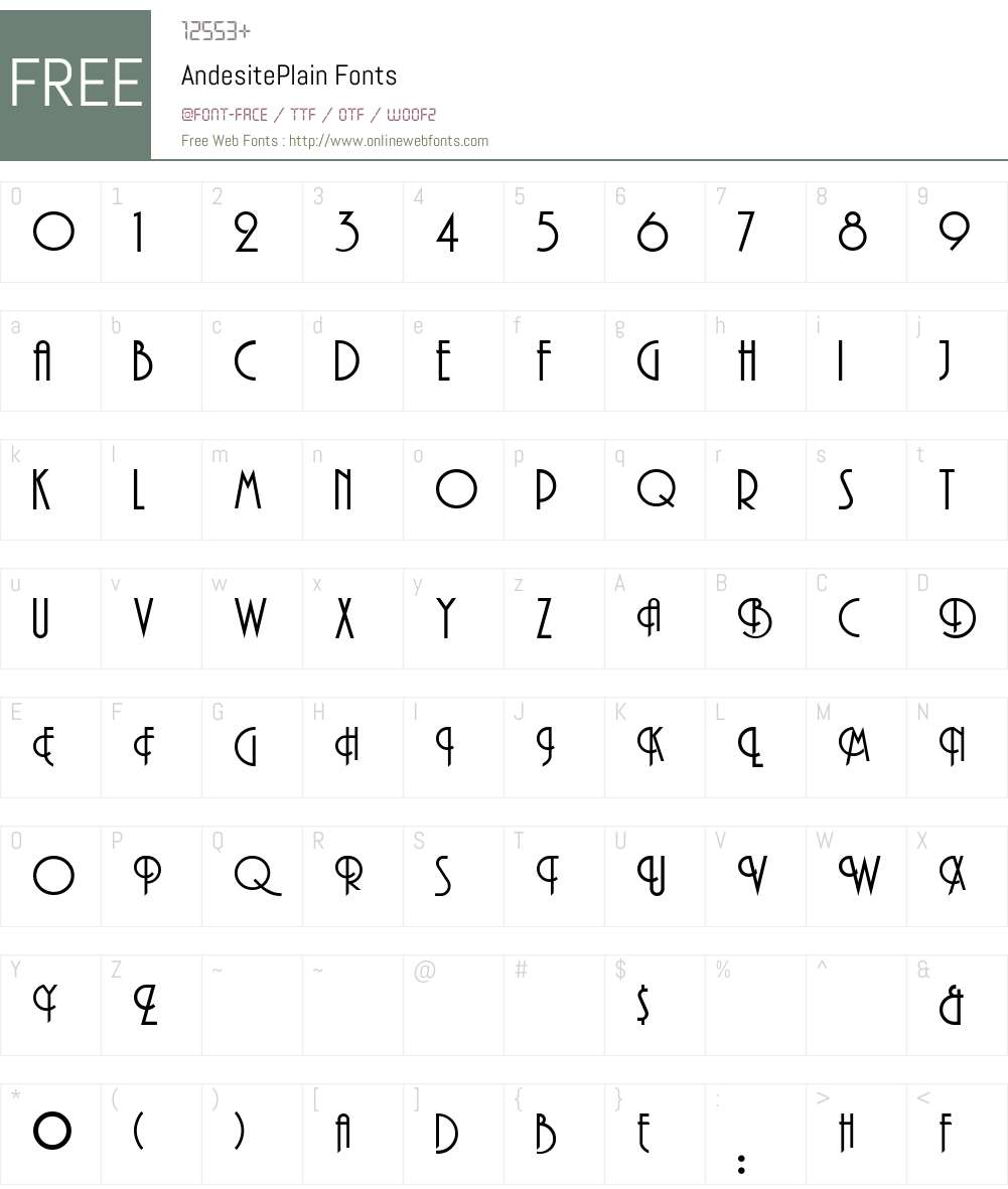 AndesitePlain Converted from F:ANDESITE.TF1 by ALLTYPE Fonts Free ...