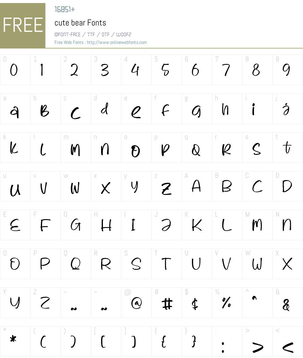 cute bear 1.00;June 18, 2022;FontCreator 13.0.0.2680 64-bit Fonts Free ...