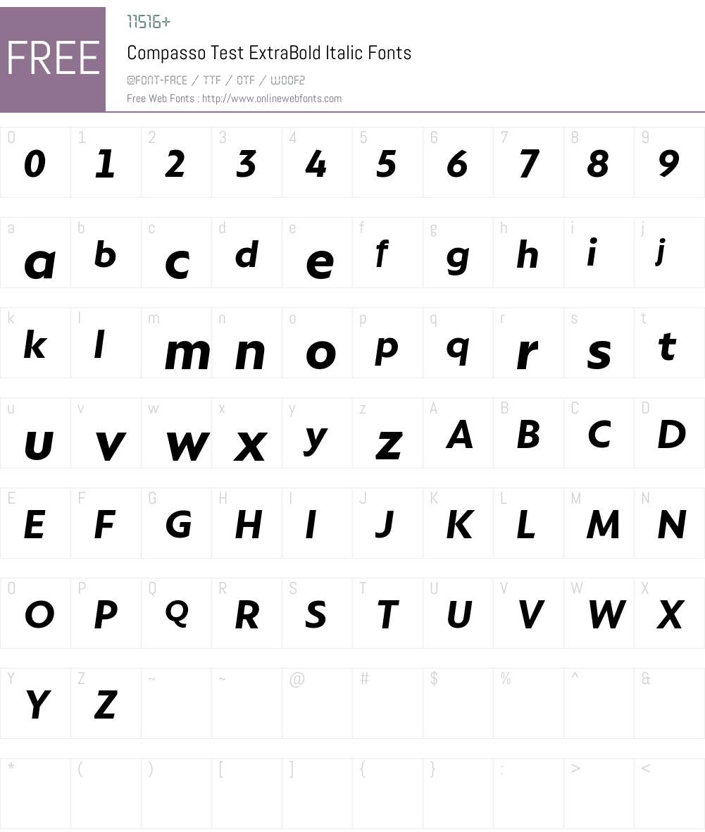 Compasso Test ExtraBold Italic 1.000 Fonts Free Download ...