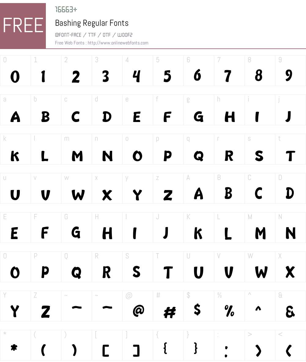 Bashing Regular 1 000 Fonts Free Download OnlineWebFonts COM
