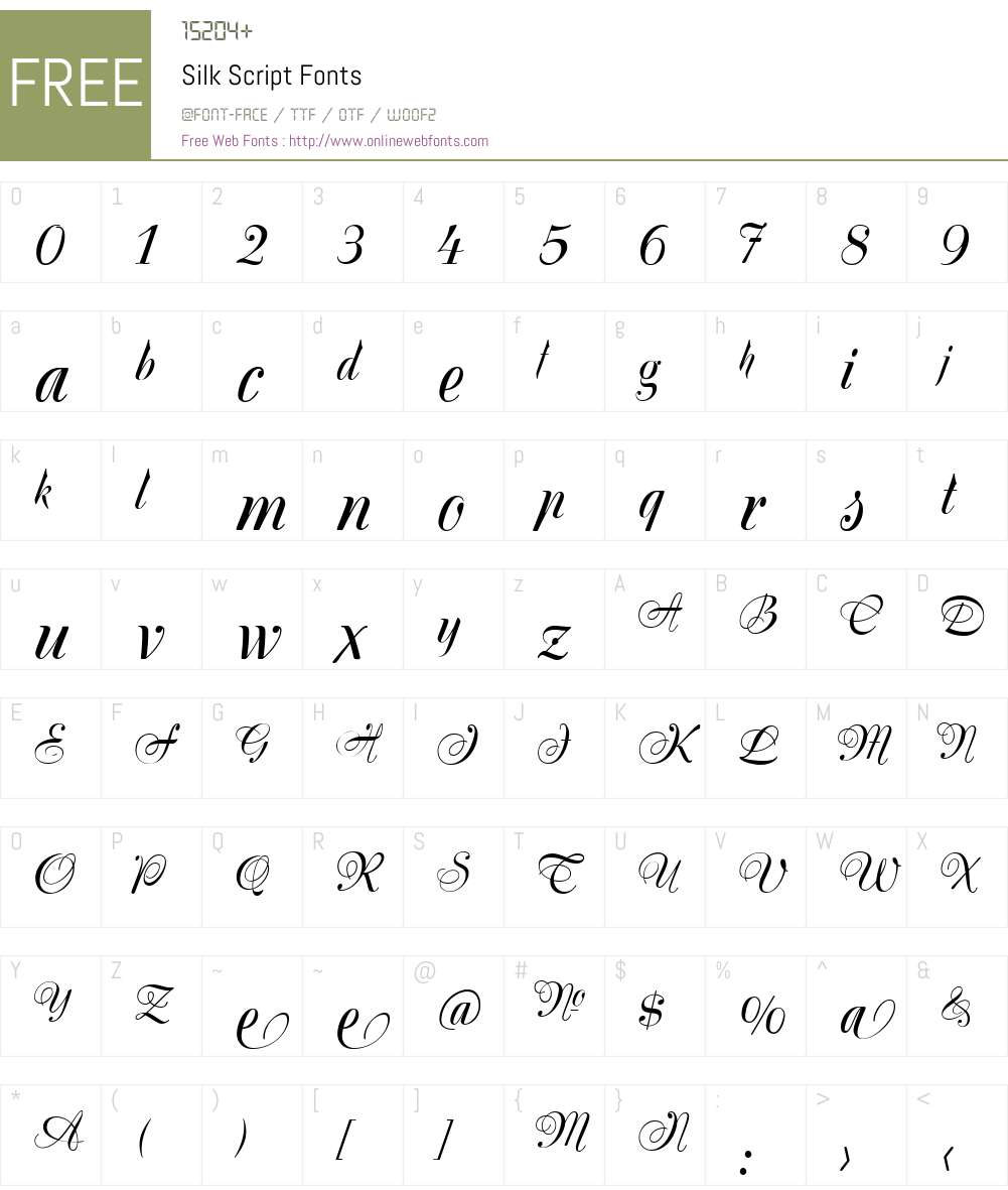 Silk Script 1.00 November 2006 Fonts Free Download - OnlineWebFonts.COM
