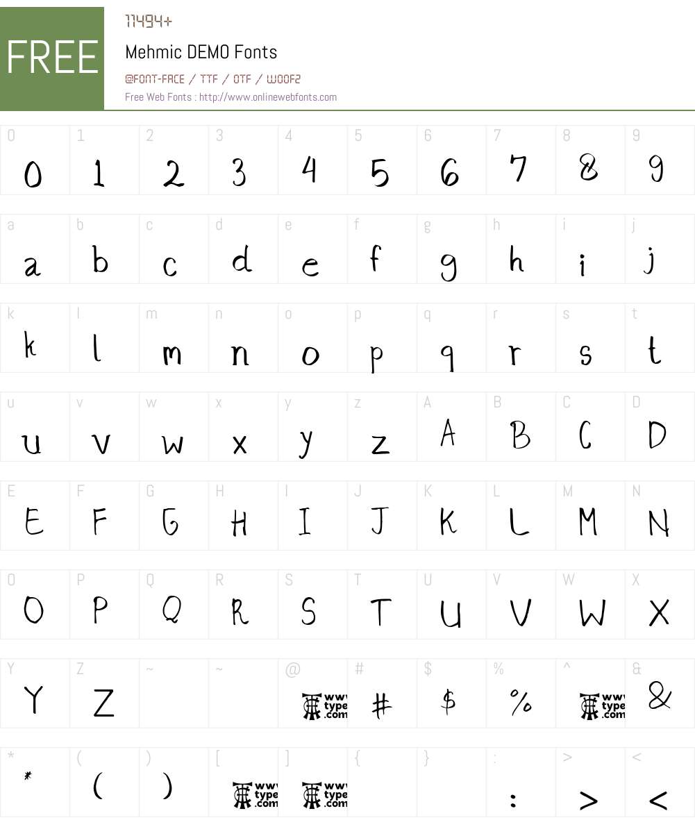 Mehmic DEMO 1.000 Fonts Free Download - OnlineWebFonts.COM