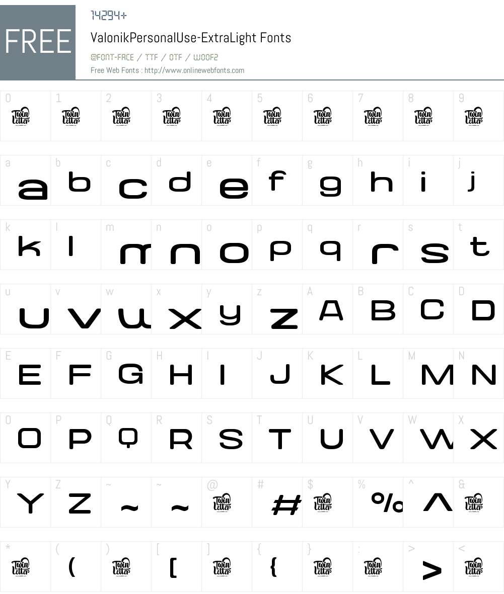 Valonik ExtLt 1.000 Fonts Free Download - OnlineWebFonts.COM