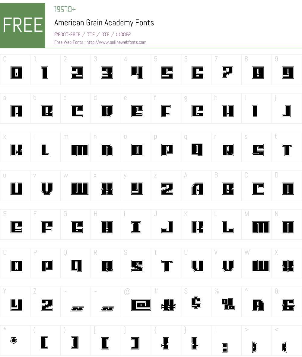 American Grain Academy 1.0; 2021 Fonts Free Download - OnlineWebFonts.COM
