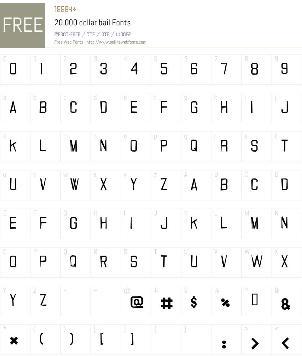 20.000 dollar bail 2 Fonts Free Download - OnlineWebFonts.COM