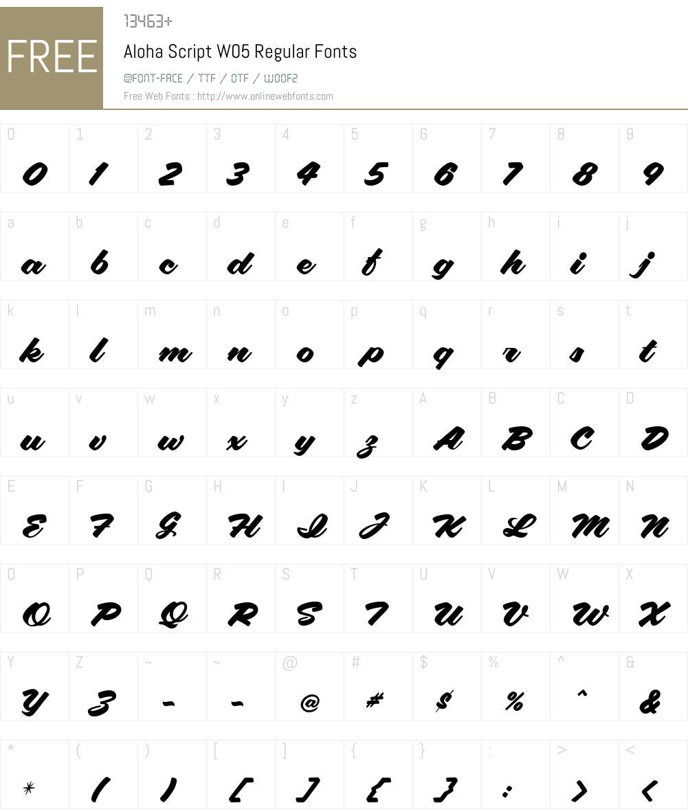 Aloha Script W05 Regular 2.00 Fonts Free Download - OnlineWebFonts.COM