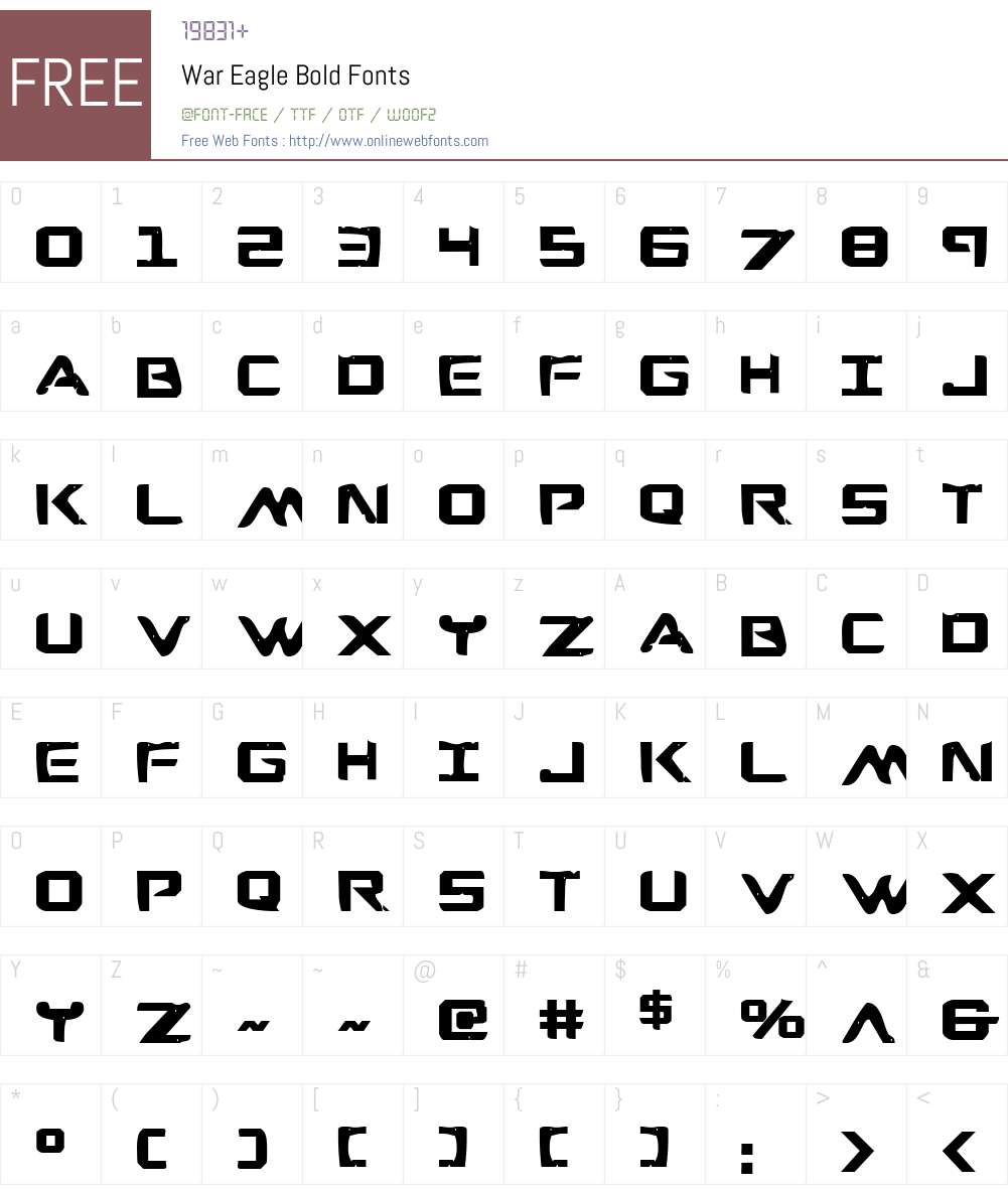 War Eagle Bold 001.000 Fonts Free Download - OnlineWebFonts.COM