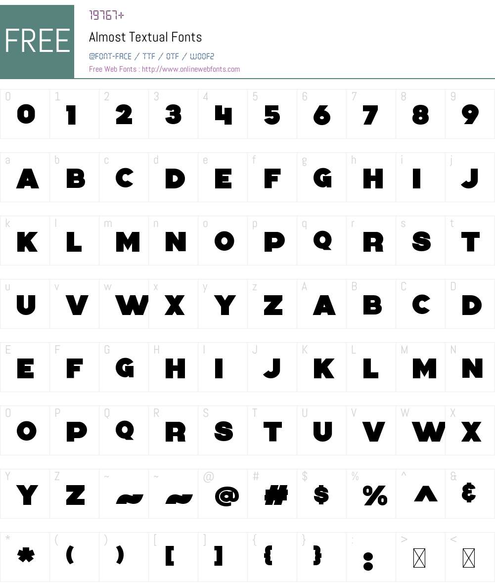 Almost Textual 1.002;Fontself Maker 3.5.6 Fonts Free Download - OnlineWebFonts.COM